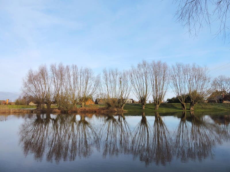 Rusne town, Lithuania stock photo. Image of houses, river - 83366308