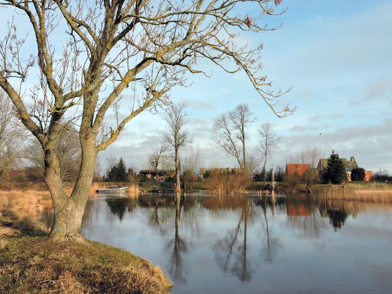 Rusne town, Lithuania stock photo. Image of homes, roof - 83366310