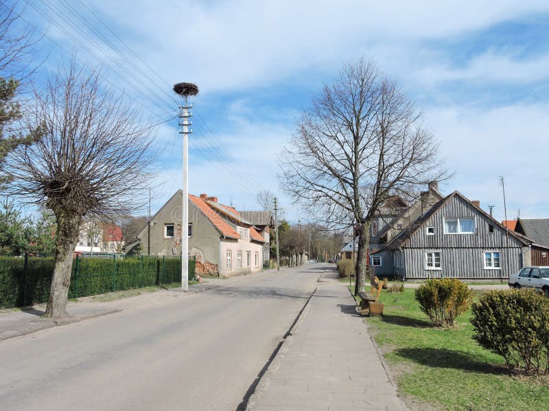 Rusne town, Lithuania stock image. Image of place, background - 69851087