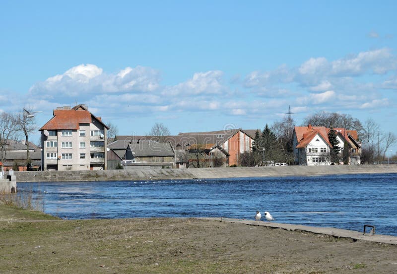 Rusne Town in Spring, Lithuania Stock Photo - Image of beautiful ...