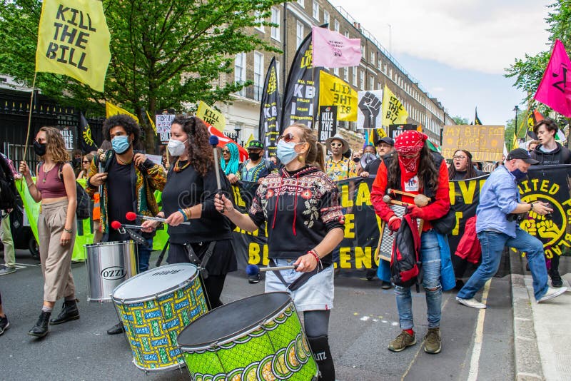 RUSSELL SQUARE, LONDON, ENGLAND- 29 May 2021: Protesters at a KILL the ...