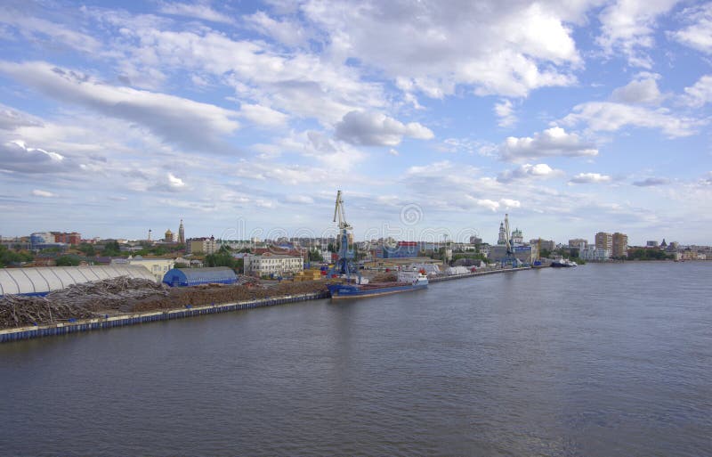 View Volga River Cargo Port Astrakhan Stock Photos - Free & Royalty ...