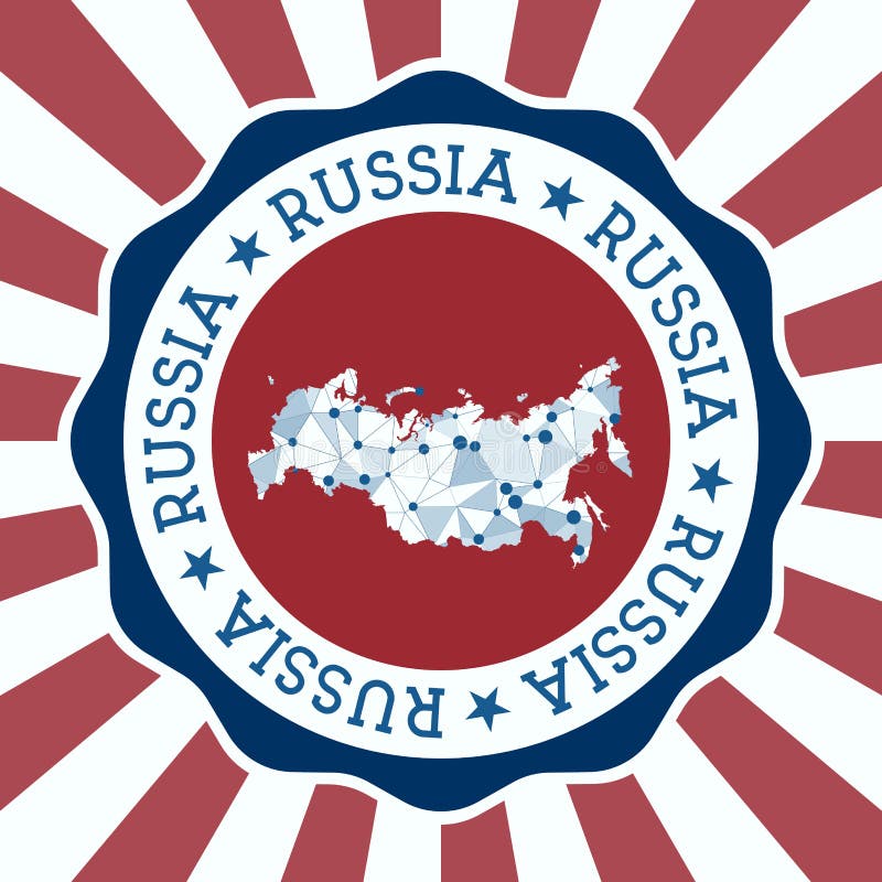 Russia Logo. Map of Russia with Country Name and. Stock Vector ...