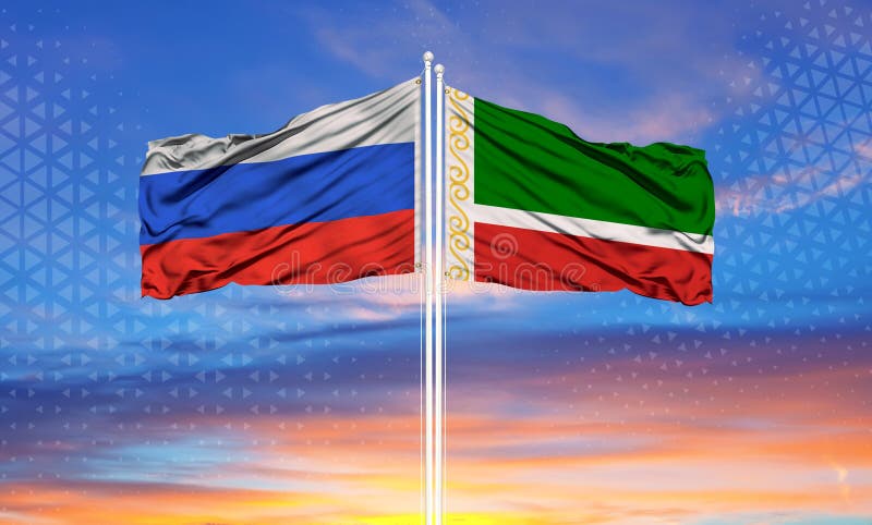 Russia and Chechnya Two Flags Stock Image - Image of business, asia ...