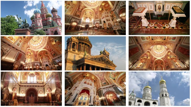 Churches in Different Cities of Russia, Collage, Stock Video - Video of ...