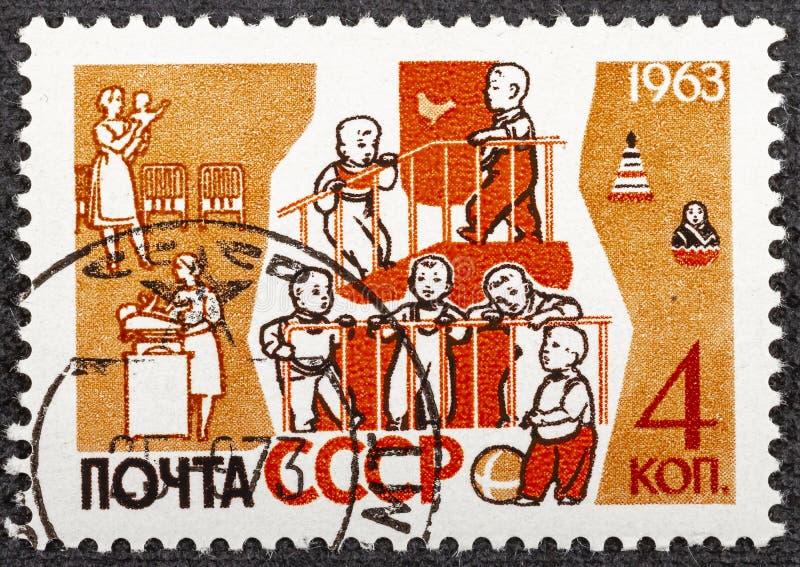 RUSSIA - CIRCA 1963: Stamp Printed by Russia, Shows Children, Circa ...