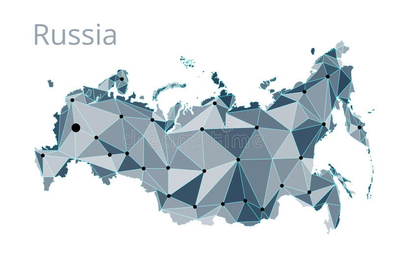 Russia - Communication Network Map of Country. Stock Vector ...
