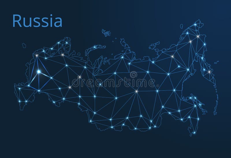 Russia - Communication Network Map of Country. Stock Vector ...