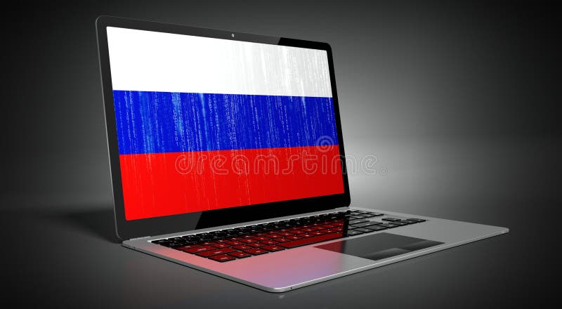 Russia - Country Flag and Binary Code on Laptop Screen Stock ...
