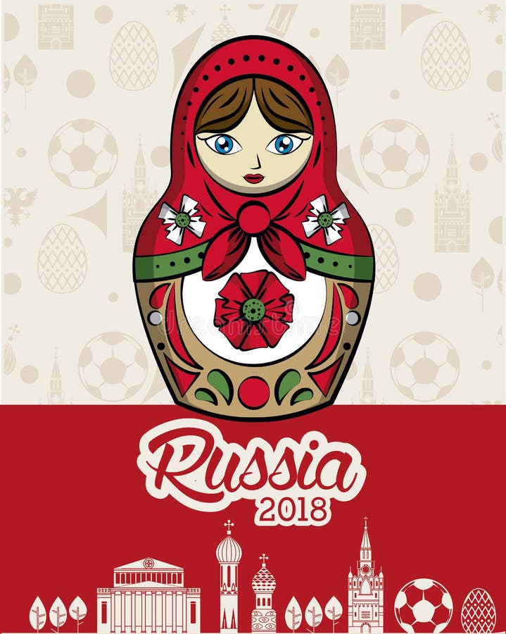 Russia 2018 emblem design stock vector. Illustration of attraction ...