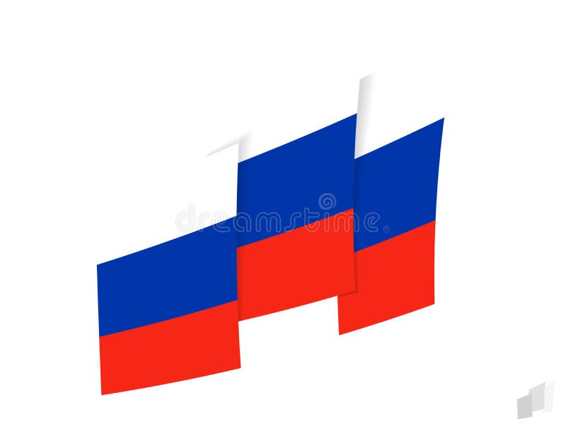 Russia Flag in an Abstract Ripped Design. Modern Design of the Russia ...