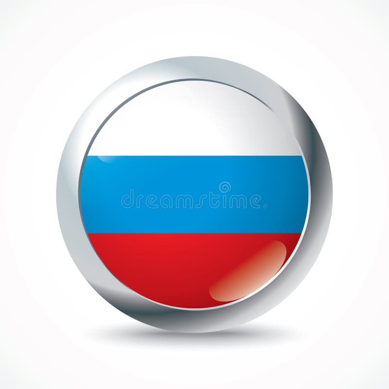 Russia flag button stock vector. Illustration of canvas - 125166763