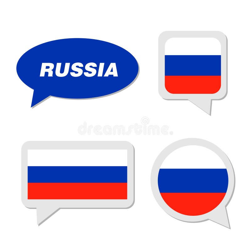Russia Flag in Dialogue Bubble Stock Vector - Illustration of election ...