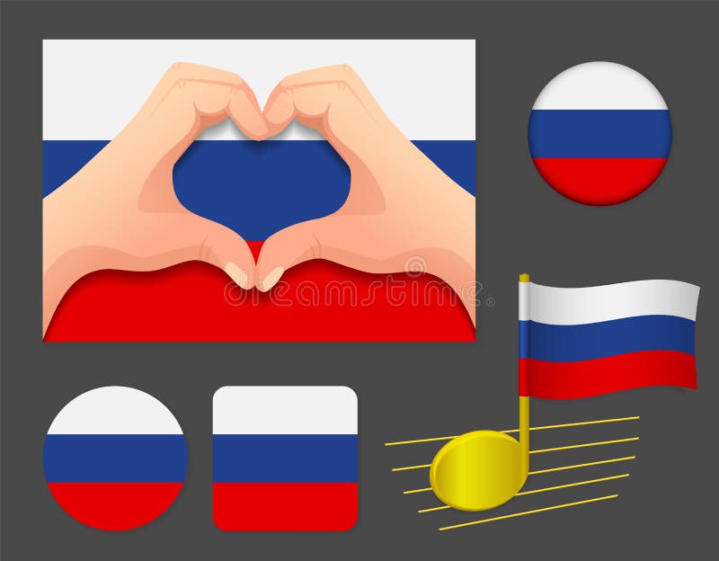 Russia flag icon stock illustration. Illustration of symbol - 181868954