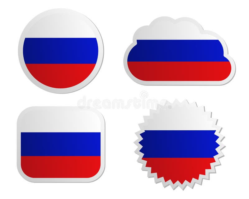 Russia flag labels stock vector. Illustration of button - 85905925