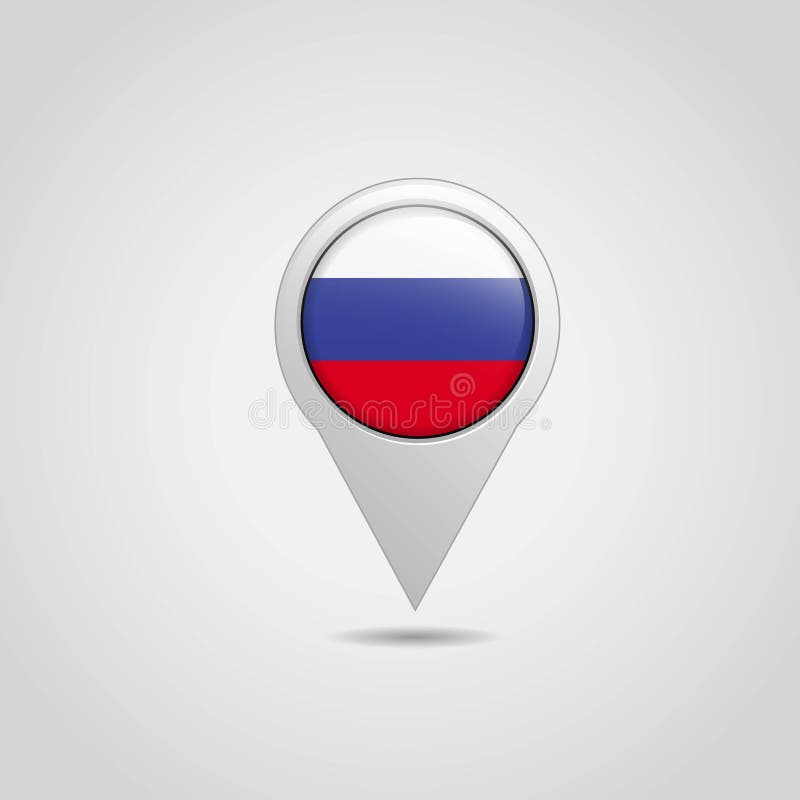 Russia Flag Map Pin stock vector. Illustration of 12th - 145210345