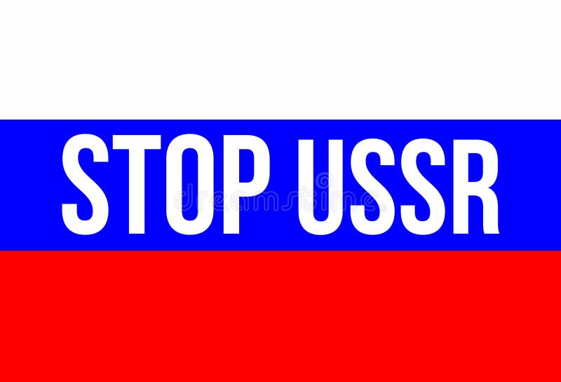Russia Flag with Text for Ussr Stock Illustration - Illustration of ...