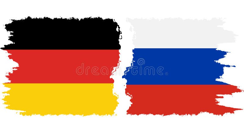 Russia and Germany Grunge Flags Connection Vector Stock Illustration ...
