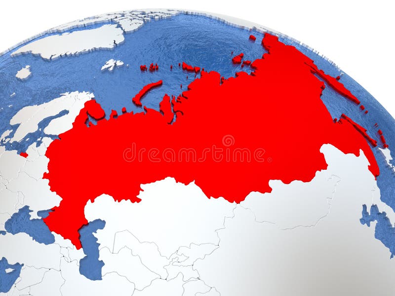 Russia on globe stock illustration. Illustration of countries - 78681743