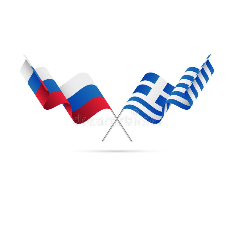 Russia and Greece Flags. Vector Illustration. Stock Illustration ...