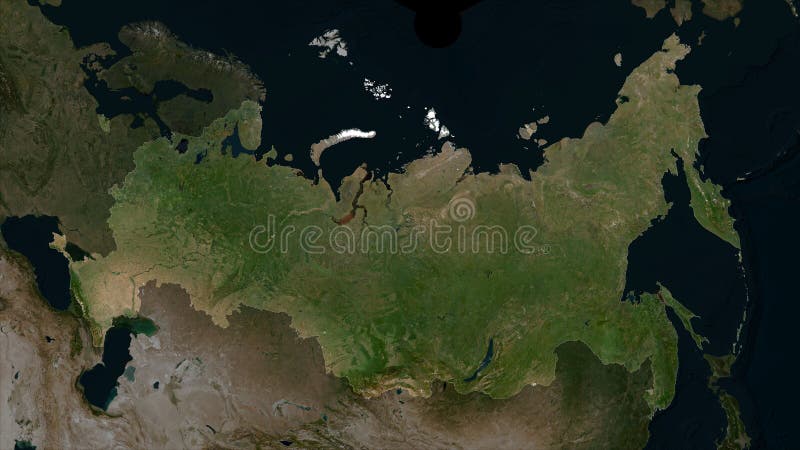 Russia Highlighted. Low-res Satellite Stock Illustration - Illustration ...