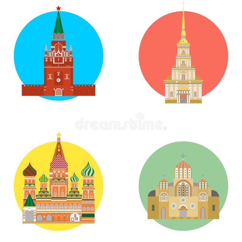 Russia icons set stock vector. Illustration of material - 97235476