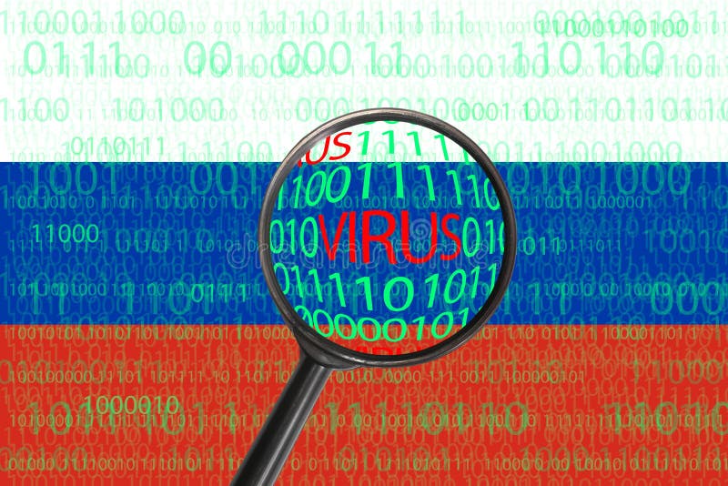 Russia Internet Virus Concept Stock Photo - Image of binary, letters ...