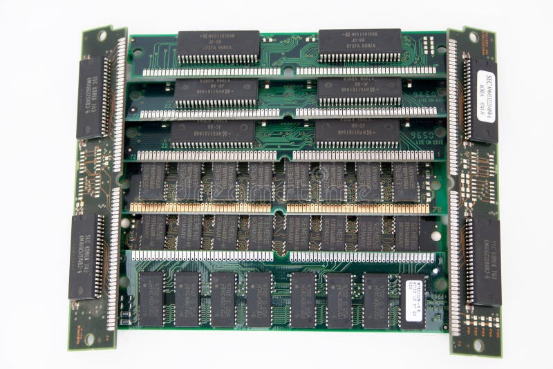 Old Computer Memory Modules, Isolated Stock Photo - Image of outdated ...