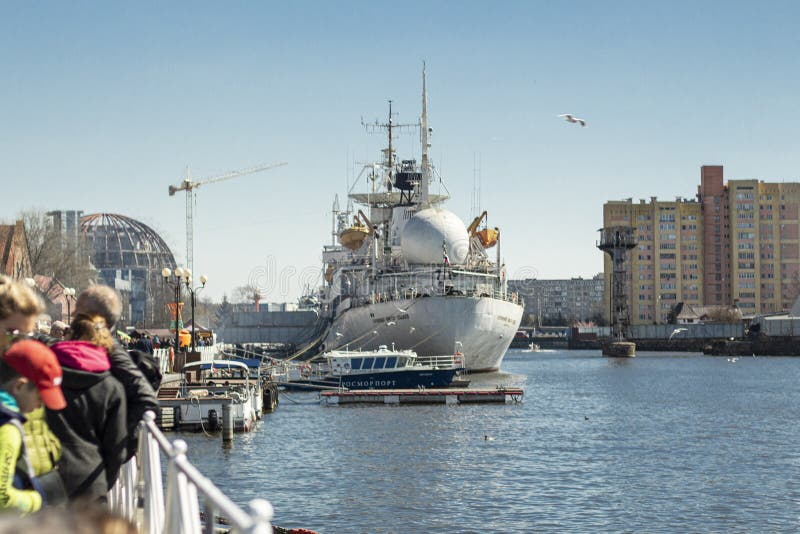Russia Kaliningrad 2019 RIVER SHIPS at BERTH Editorial Stock Photo ...