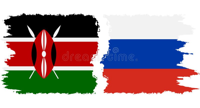 Russia and Kenya Grunge Flags Connection Vector Stock Vector ...