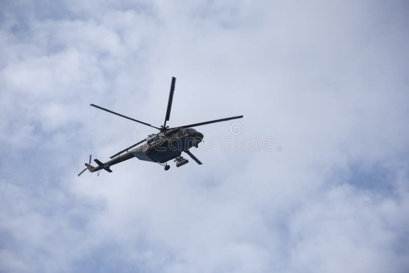 The Flight of the Helicopter MI-8 Hip Editorial Stock Photo - Image of ...