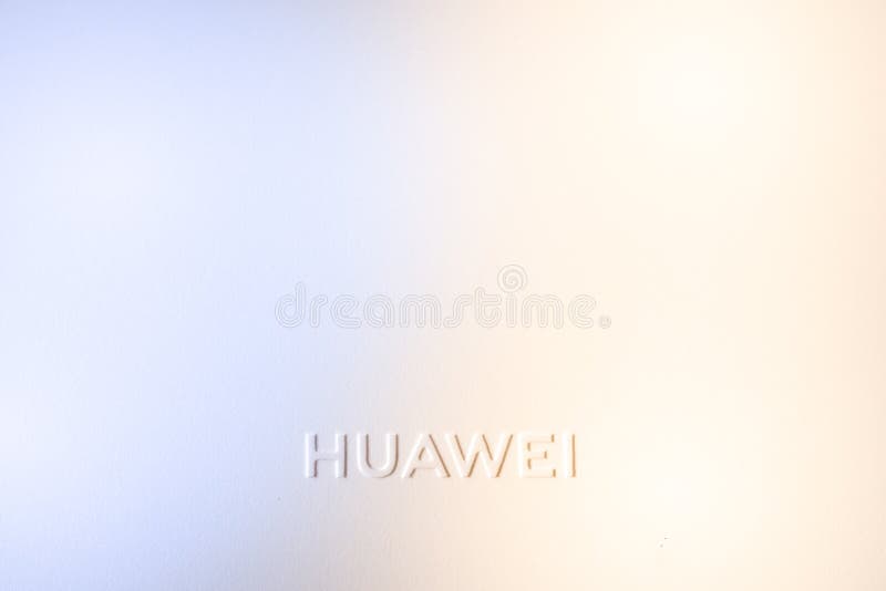 Russia Kostroma 08 03 2022 Huawei Logo on a White Plastic Background ...