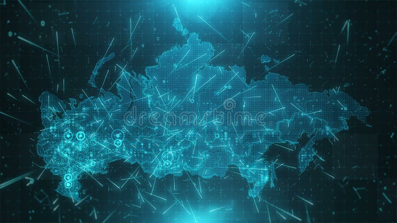 Russia Map Background Cities Connections 4K Stock Footage - Video of ...