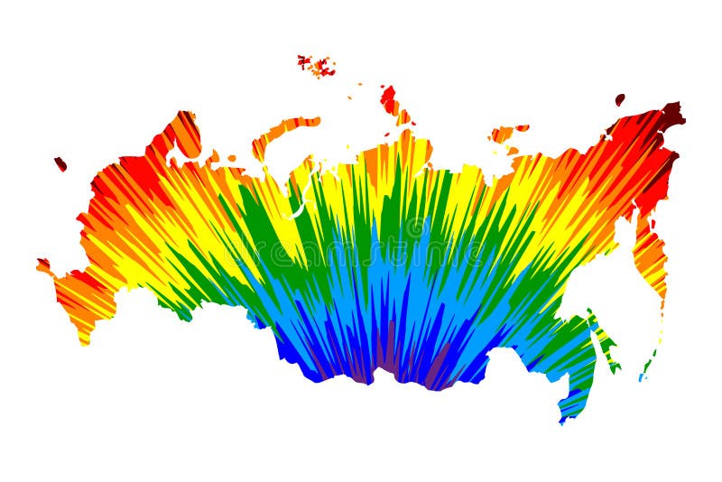 Russia - Map is Designed Rainbow Abstract Colorful Pattern Stock Vector ...
