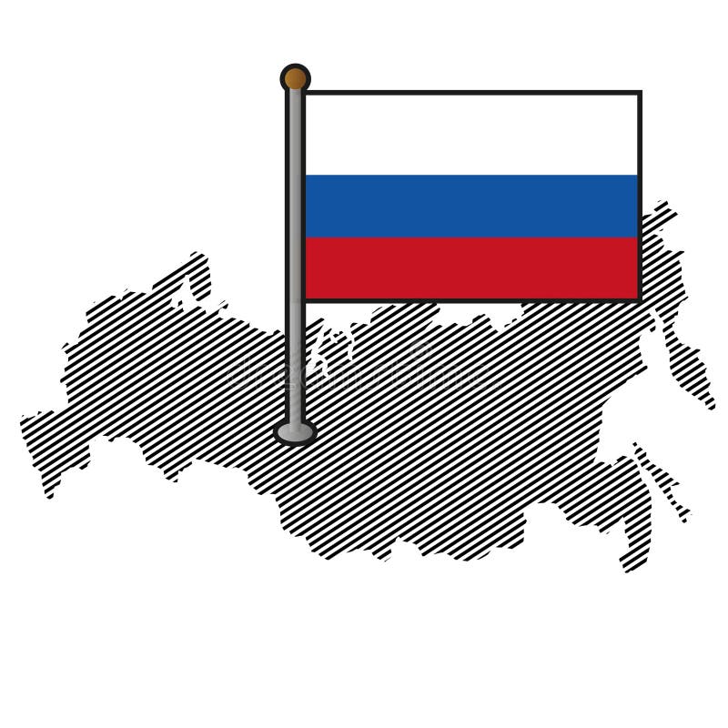 Russia Map with Flag. Vector Stock Illustration - Illustration of ...