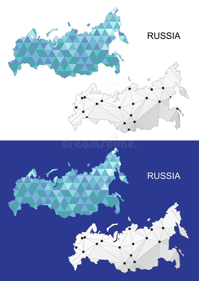Russia Map in Geometric Polygonal Style. Abstract Gems Triangle. Stock ...