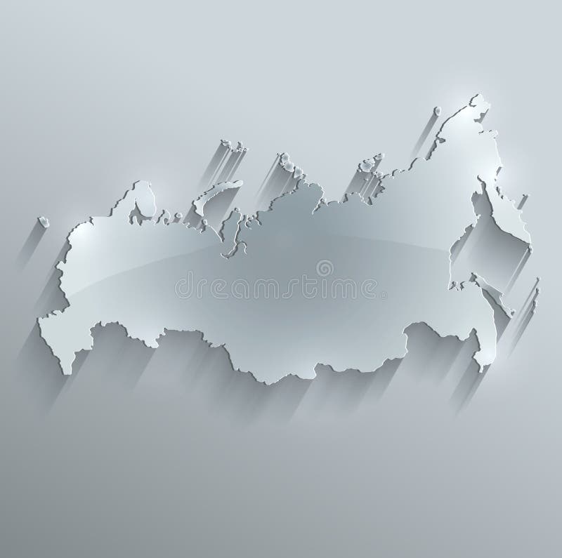 Russia Map Glass Card Paper 3D Stock Vector - Illustration of paper ...