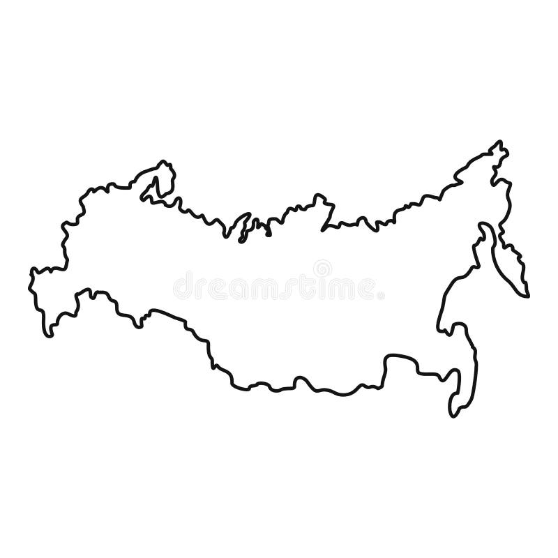 Russia Map Icon, Outline Style Stock Vector - Illustration of land ...