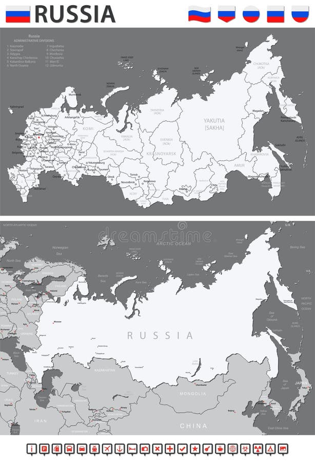 Map Of Russia Black And White