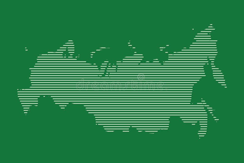 Russia Map Vector Using Green Straight Lines Pattern on Dark Background ...