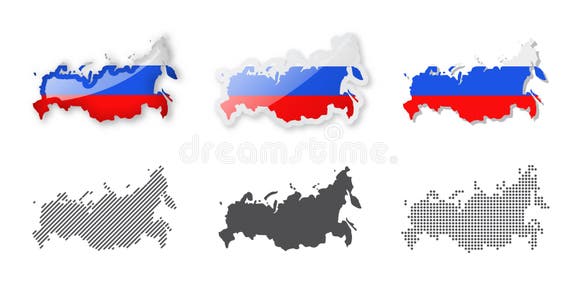 Russia - Maps Collection. Six Maps of Different Designs Stock ...