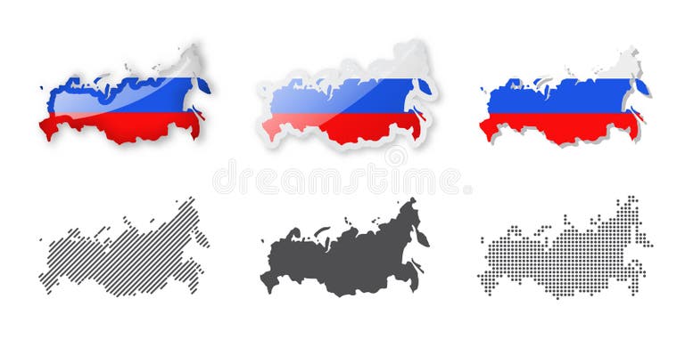 Russia - Maps Collection. Six Maps of Different Designs Stock ...