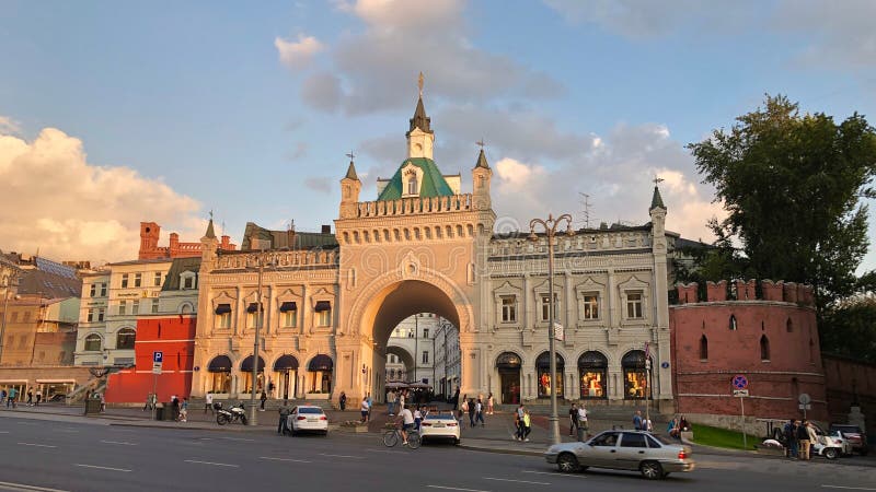 Moscow, Russia - August 2019: Sunset on the Colorful Buildings in ...