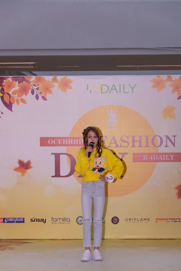 Russia, Moscow - 2023. Child Models Present Clothes by Different ...