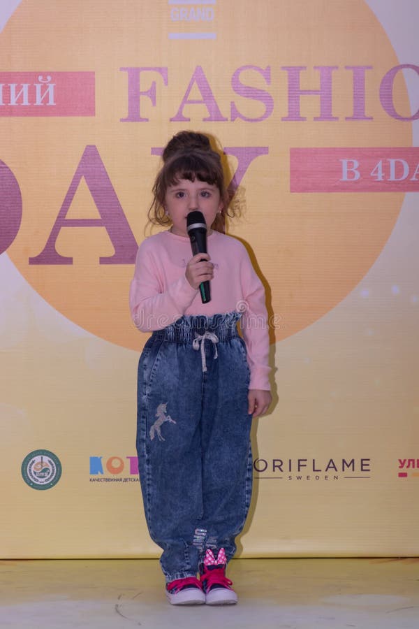 Russia, Moscow - 2023. Child Models Present Clothes by Different ...