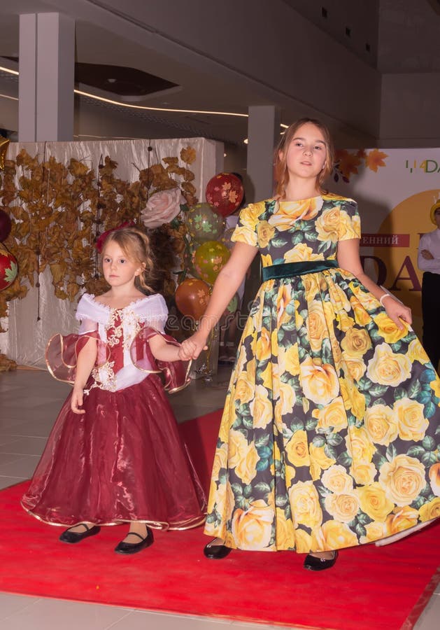 Russia, Moscow - 2023. Child Models Present Clothes by Different ...