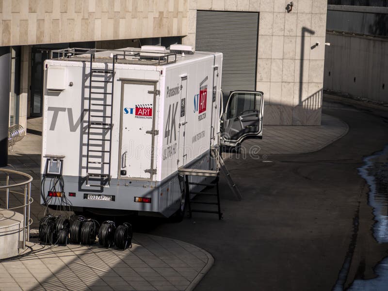 Russia, Moscow 2022 Mobile Television Studio of the Television - Public ...
