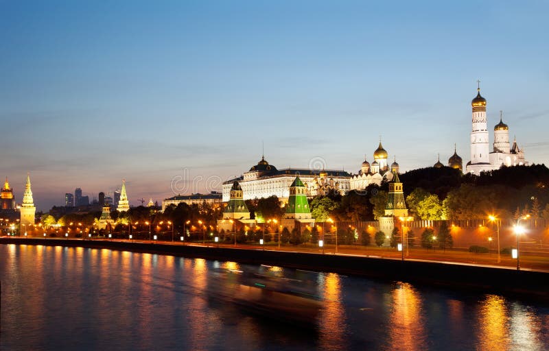 Russia, Moscow, night view stock image. Image of cityscape - 21328989