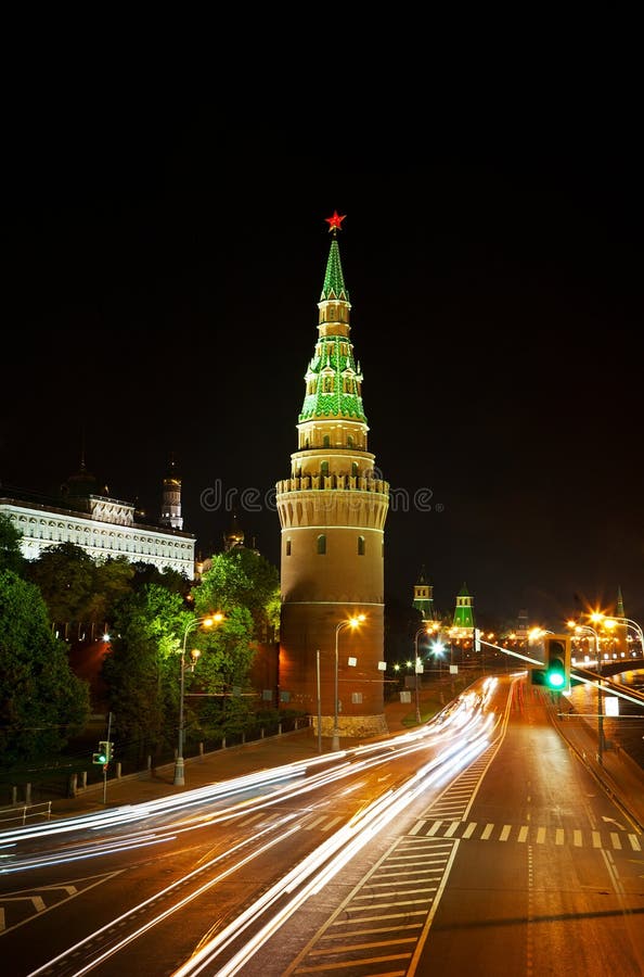 Russia, Moscow, night view stock image. Image of light - 24846729