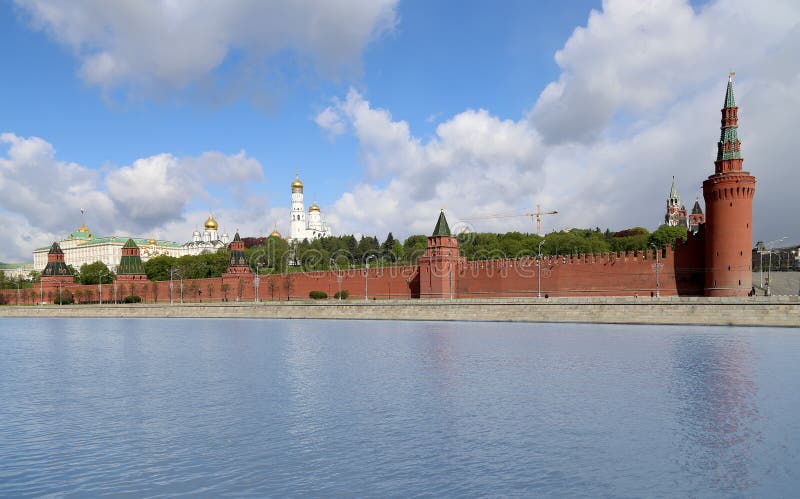 Russia, Moscow. Panoramic View of the Kremlin Stock Photo - Image of ...